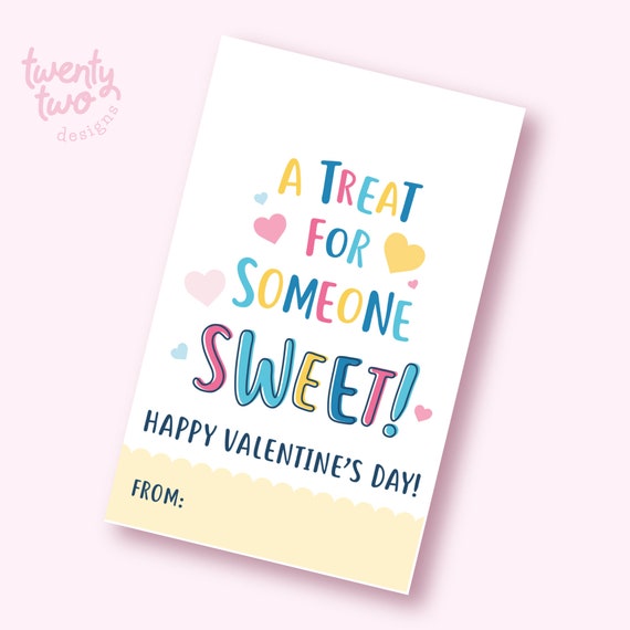 Printable A Treat for Someone Sweet Valentine Favor Tag | Etsy