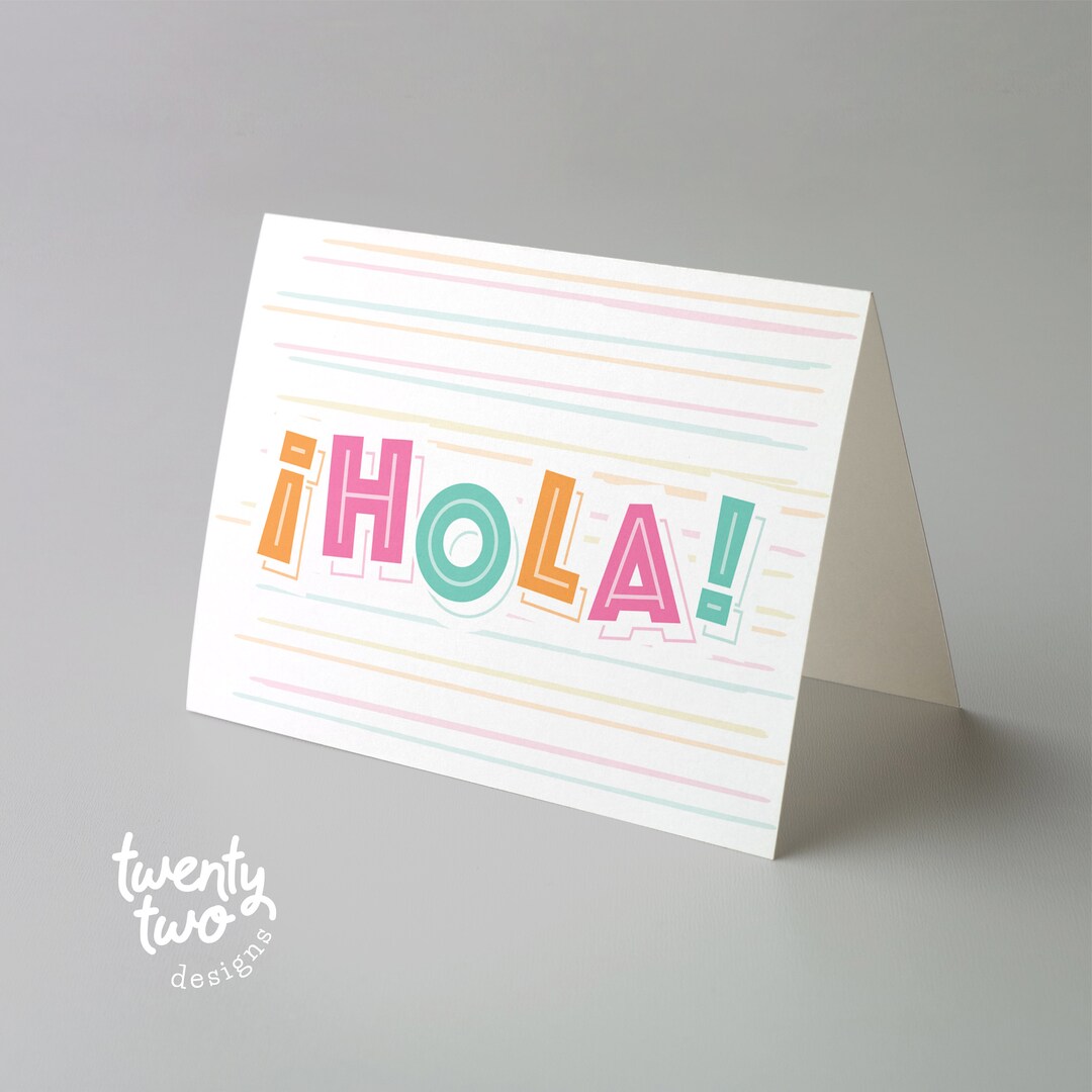 Hola Card for A Friend Printable Greeting Card Just Because - Etsy