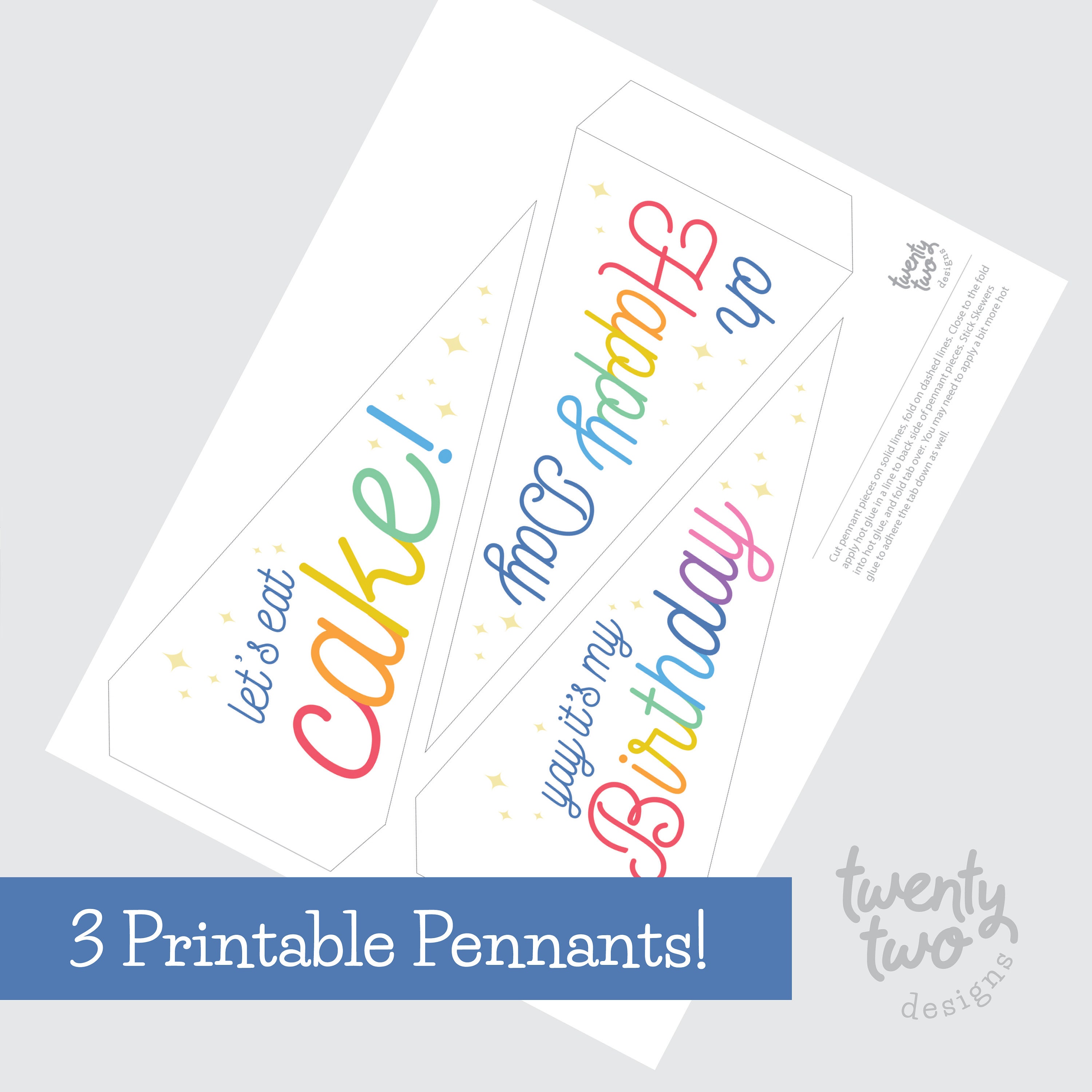 Birthday Printable Pennant Flags Birthday Decoration Photo - Etsy