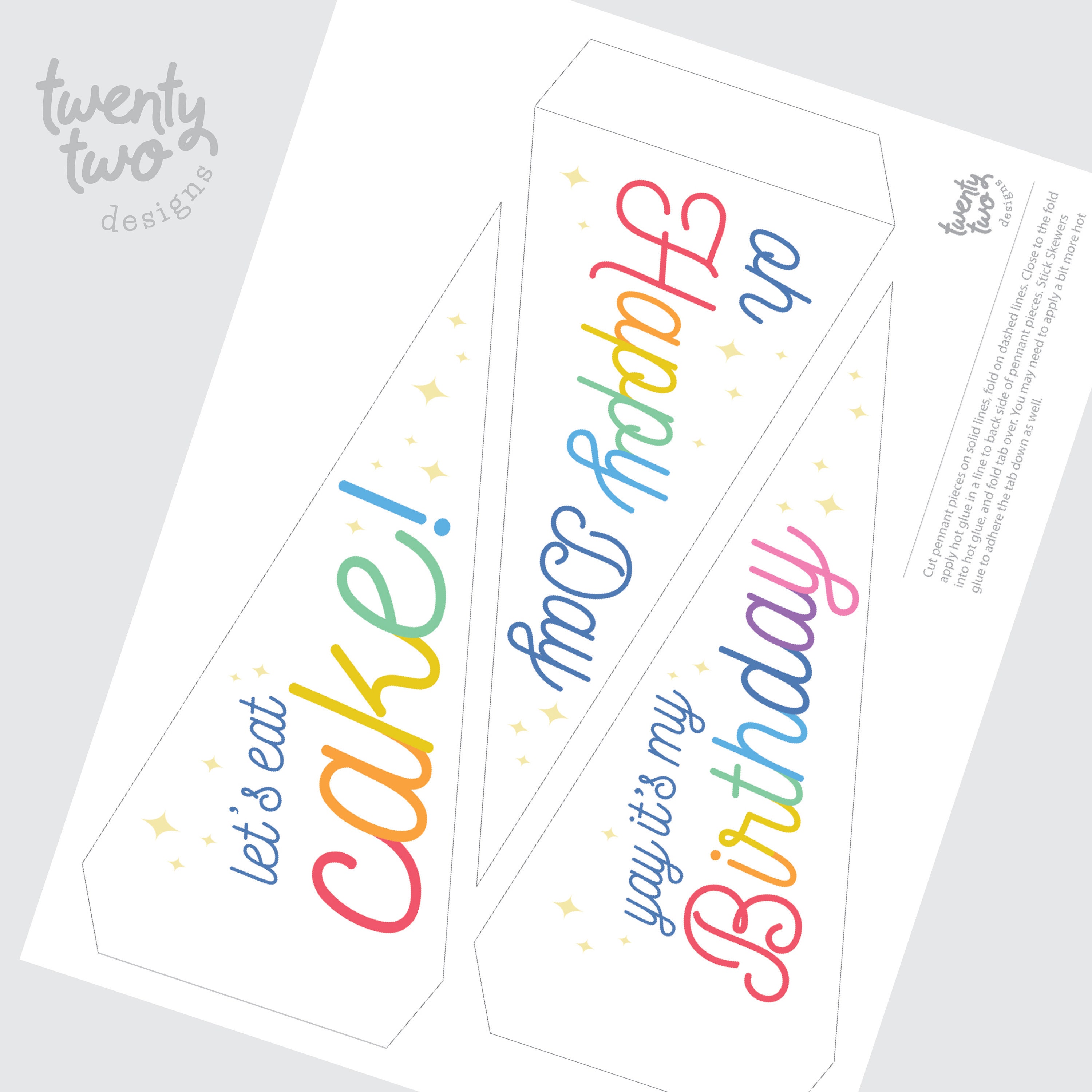 Birthday Printable Pennant Flags, Birthday Decoration, Photo Prop - Etsy