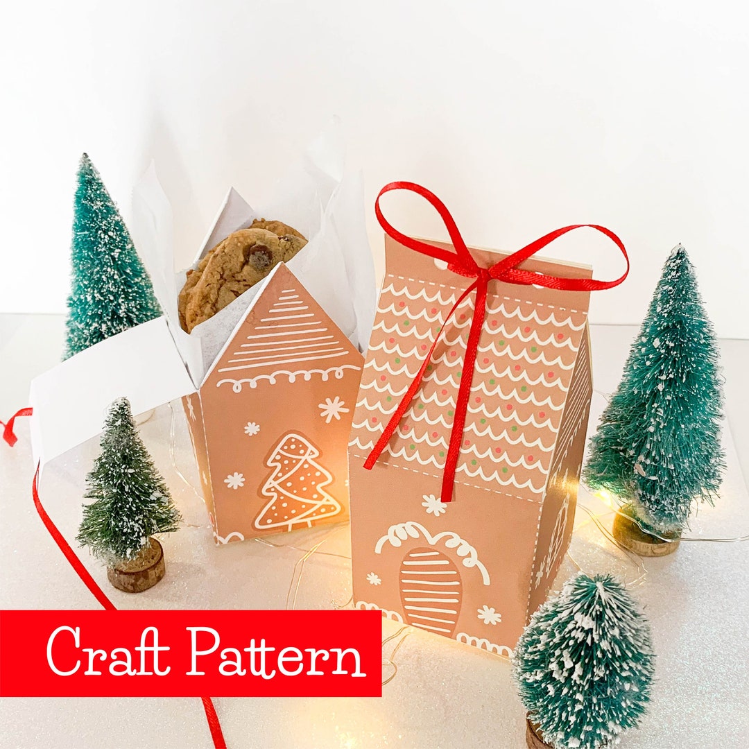 Printable Gingerbread Box, Holiday Gift Box - Etsy