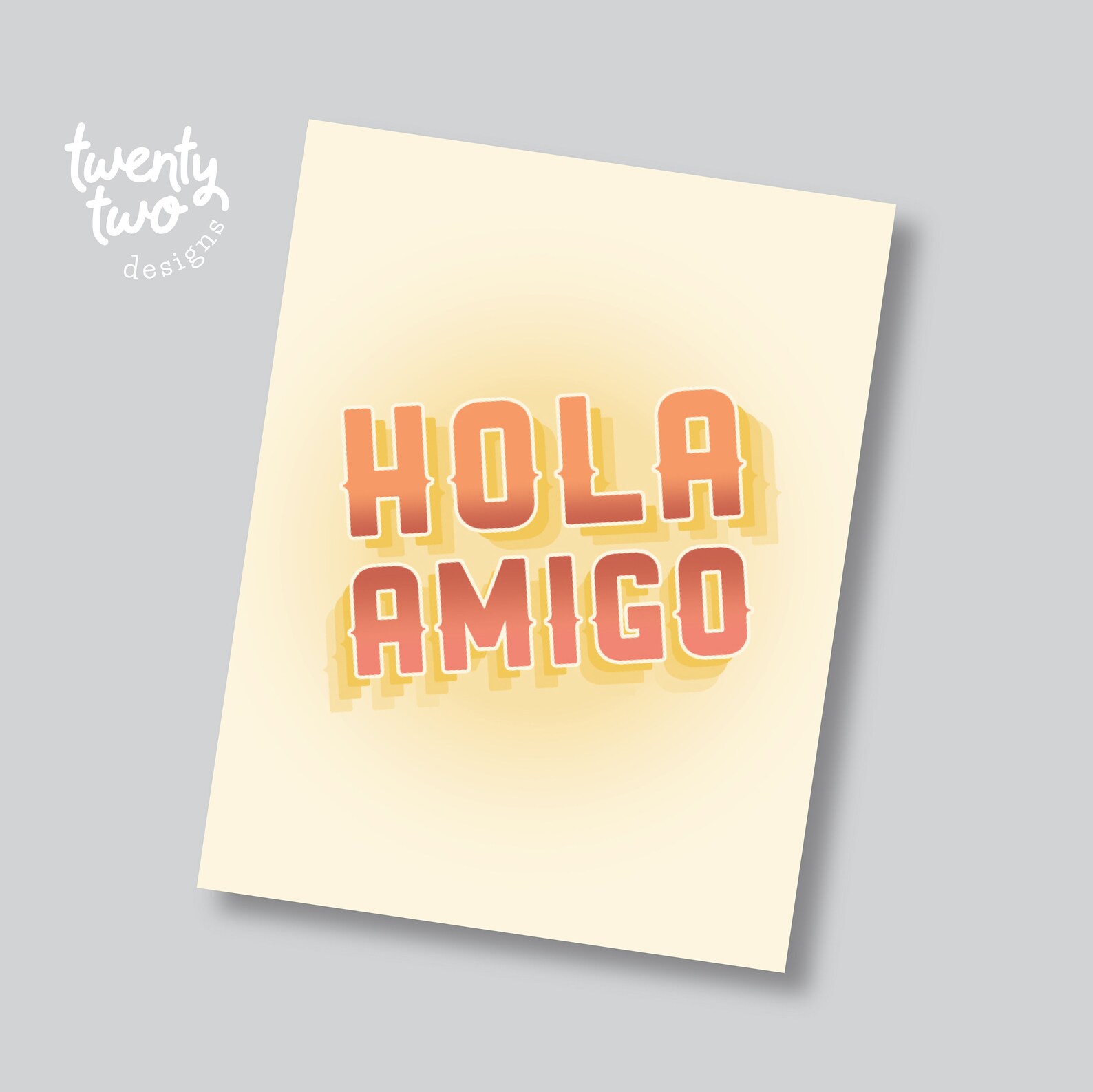 Hola Amigo Blank Printable Greeting Card | Etsy