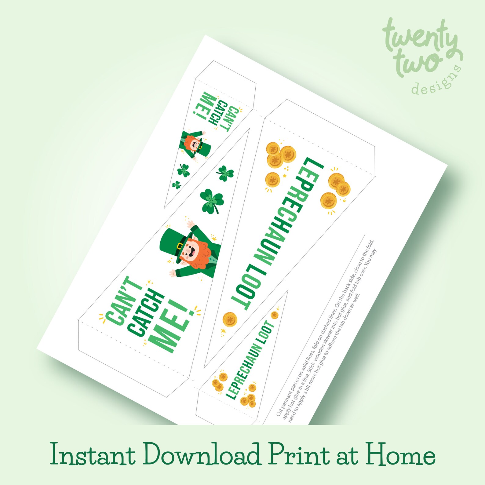 Leprechaun Trap Printable Props Leprechaun Printable Flags | Etsy