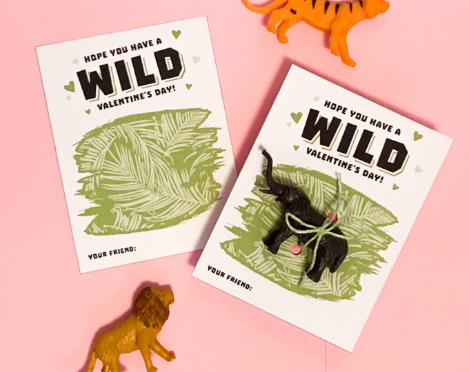 Printable Animal Valentine Card, Zoo Animal Valentine, Classroom ...