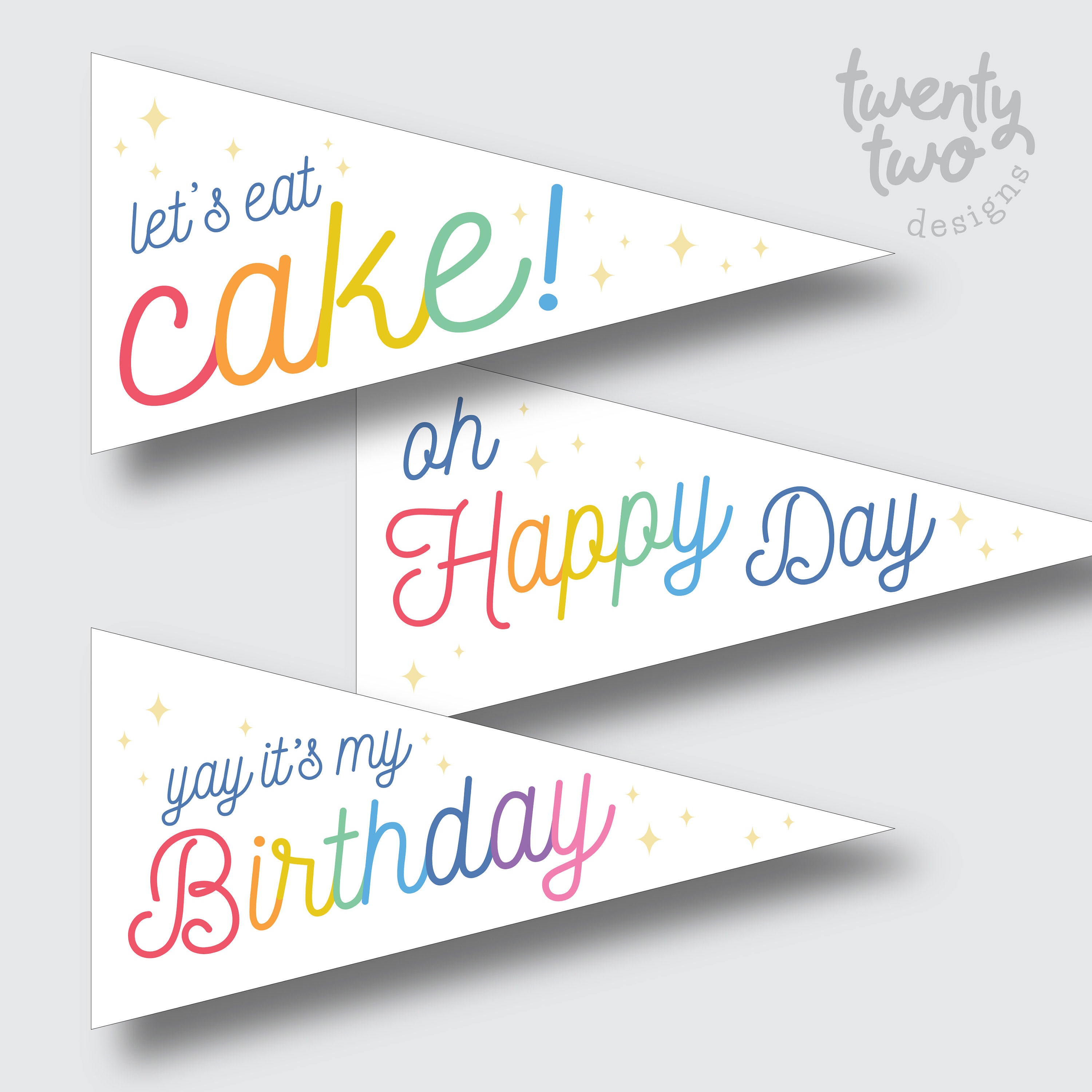 Birthday Printable Pennant Flags Birthday Decoration Photo - Etsy