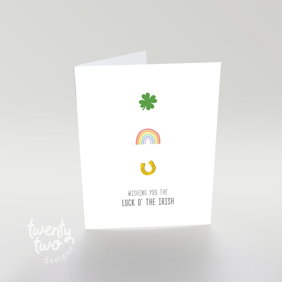 Printable St, Patricks Day Card, Wishing You the Luck O' the Irish Card ...