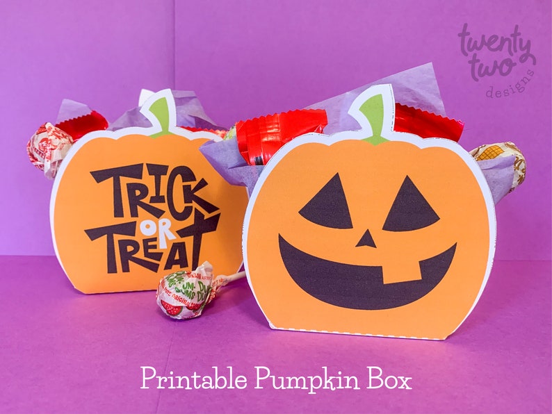 Printable Pumpkin Box Template Halloween Favor Container - Etsy