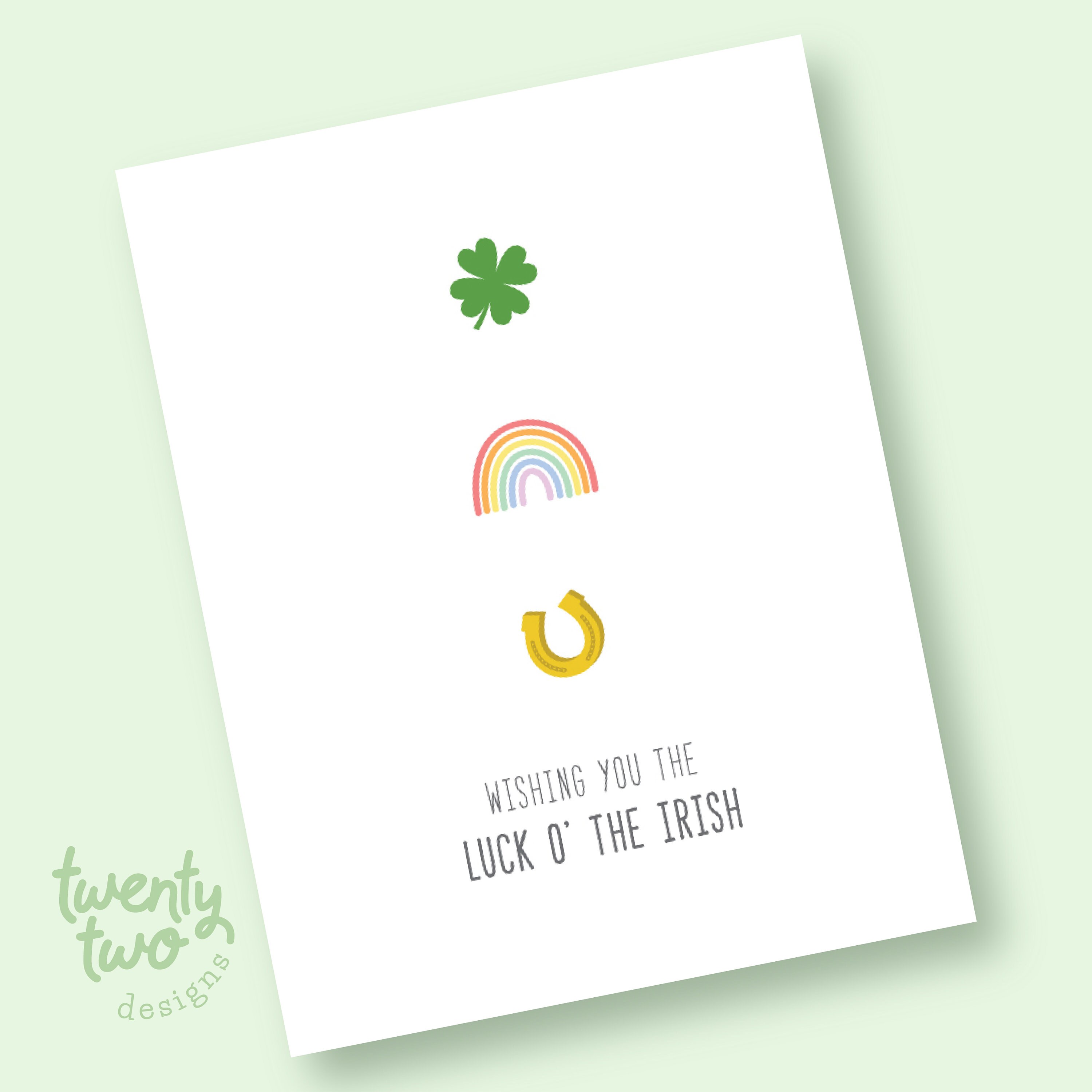 Printable St Patricks Day Card Wishing You the Luck O' - Etsy