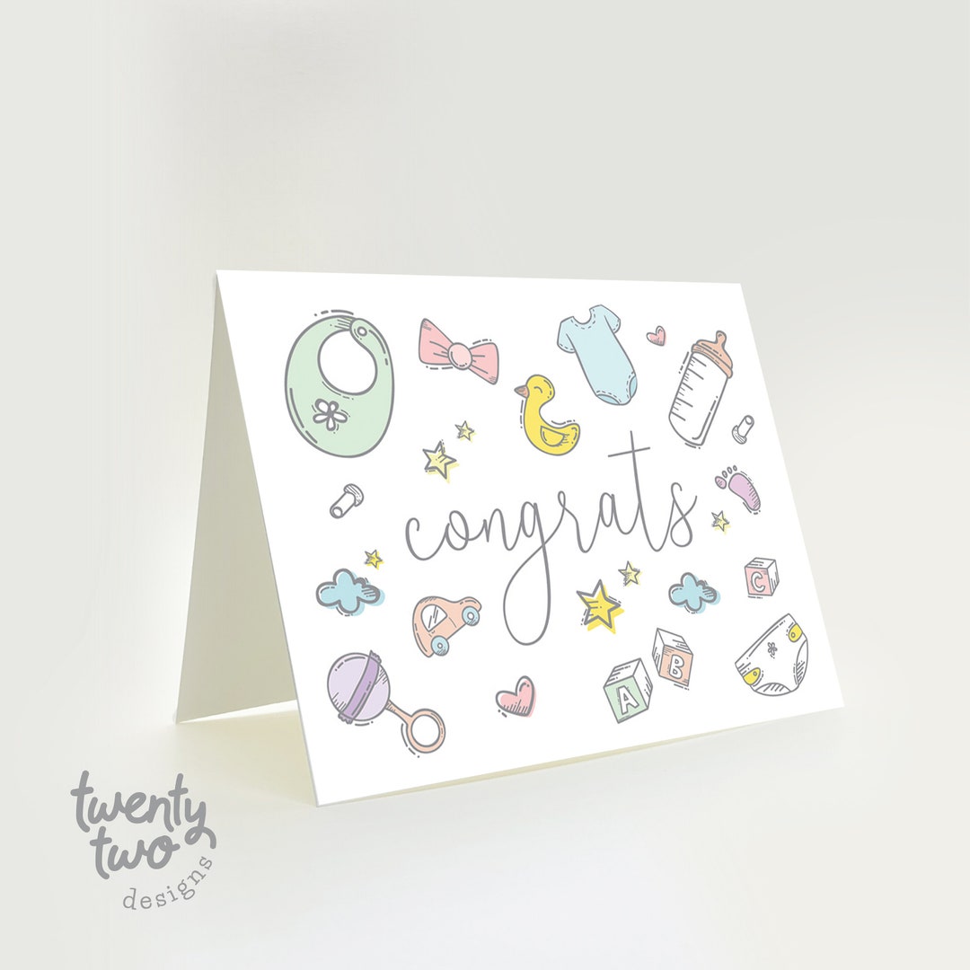 Printable Congratulations Pregnancy Card, Baby & Expecting Card, Blank ...