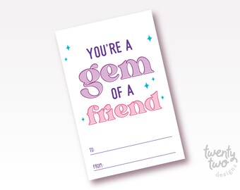 GEM OF A FRIEND Valentines Tag - Etsy
