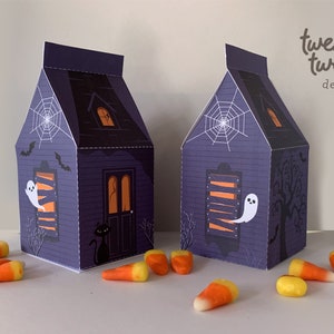 Printable Haunted House Box Pattern, Printable Halloween Craft - Etsy