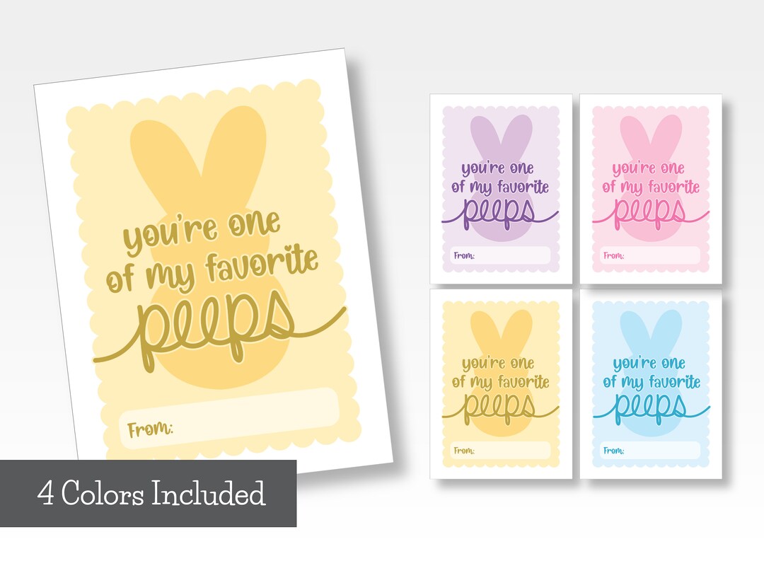 You're One of My Favorite Peeps, Easter Gift Tags, Printable Favor Tags ...