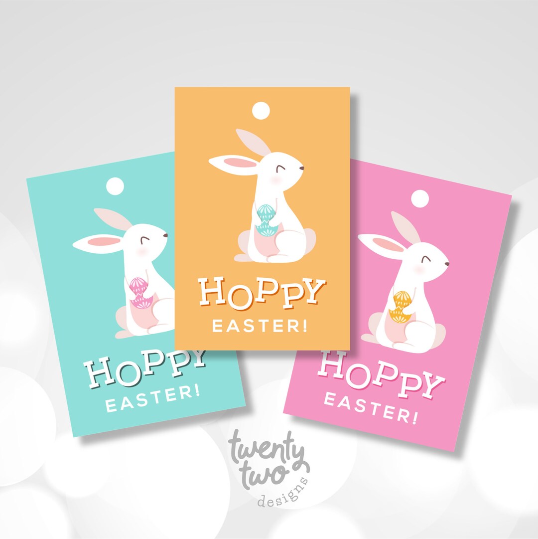 Hoppy Easter Favor Tag, Easter Printable Download - Etsy