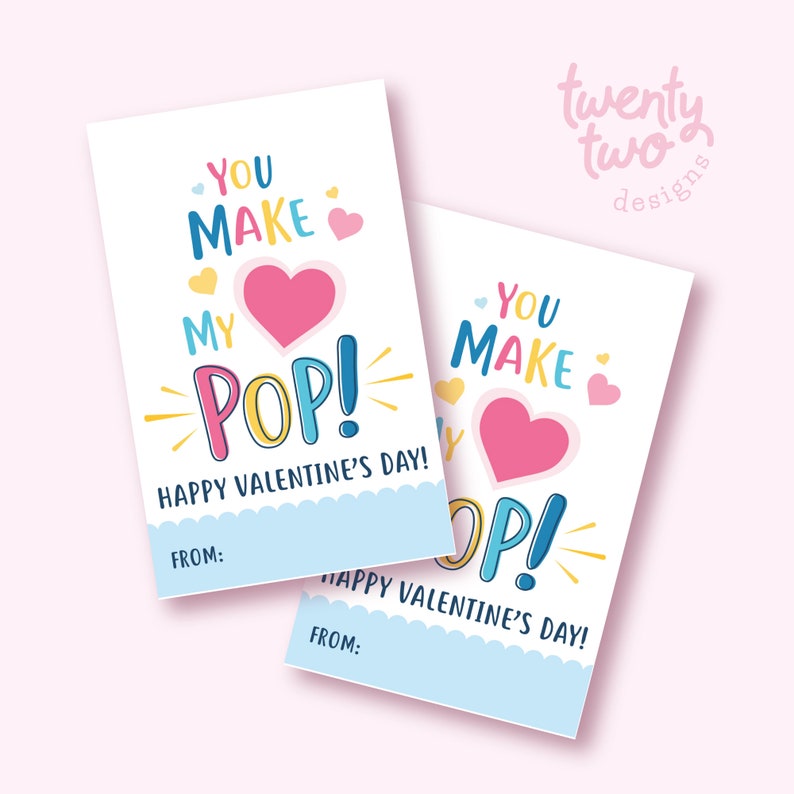 You Make My Heart Pop, Printable School Valentine, Kids Printable ...
