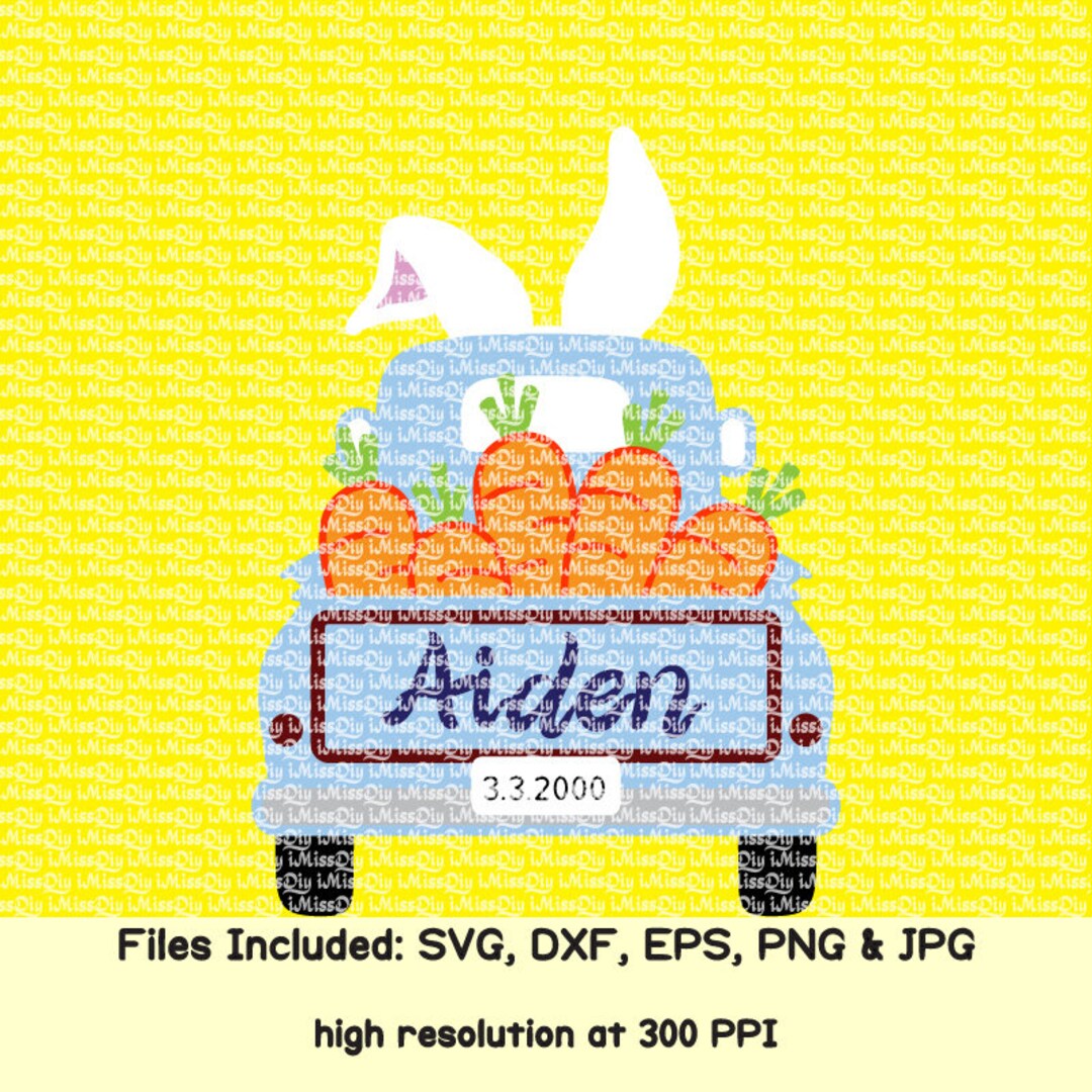 Truck Easter Svg Bunny Svg Ears Boys Girls Easter Name Carrot Rabbit ...