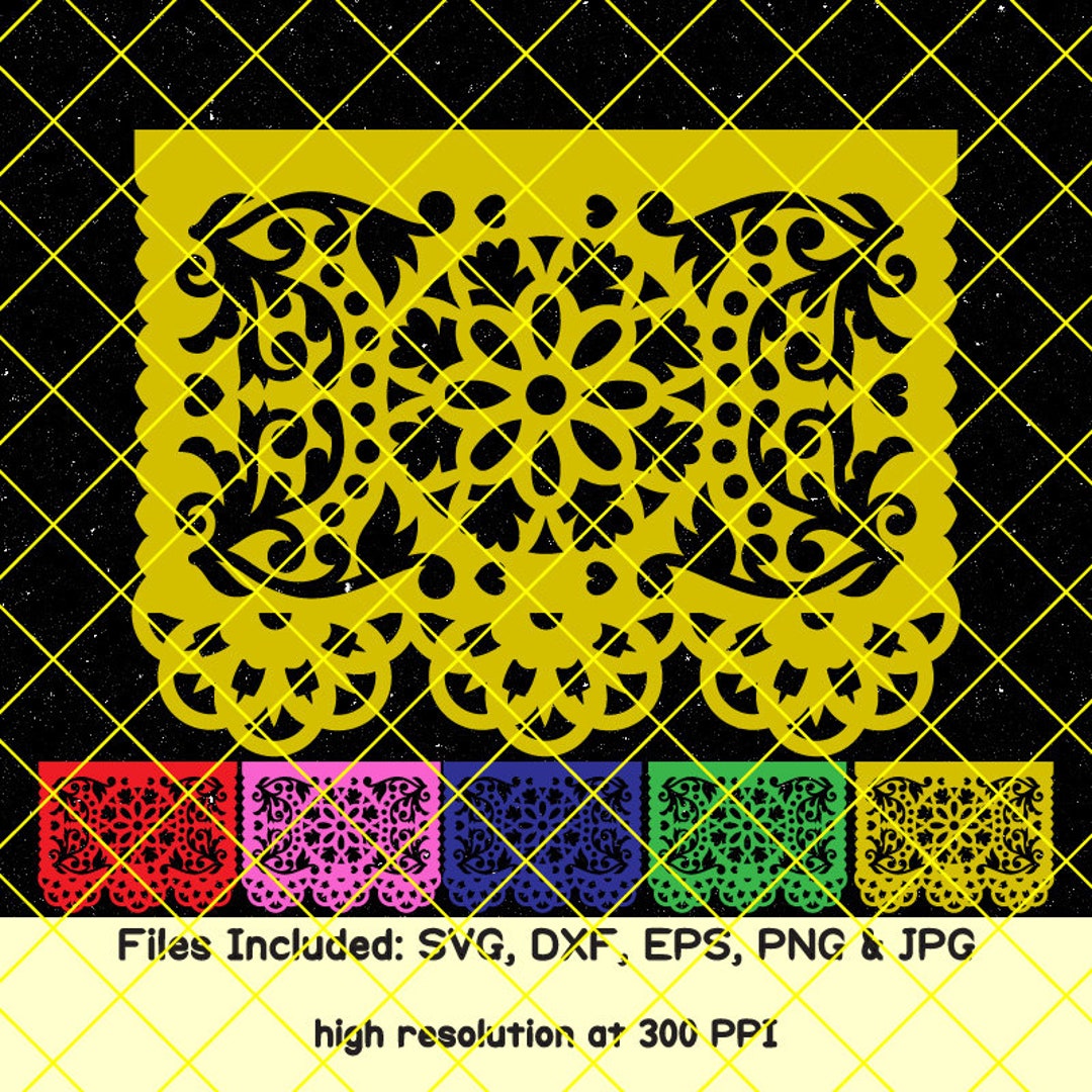 Papel Picado Svg Mexican Party Bunting Banner Svg Clipart PNG Cinco De ...