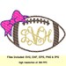 Love Football Svg Fall Cheer Bows Mom School Spirit Team Monogram Svg ...