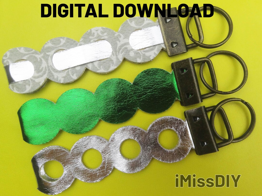 Scalloped Key Fob Svg, Keyfob Svg Wristlet Keychain Template, Bracelet ...