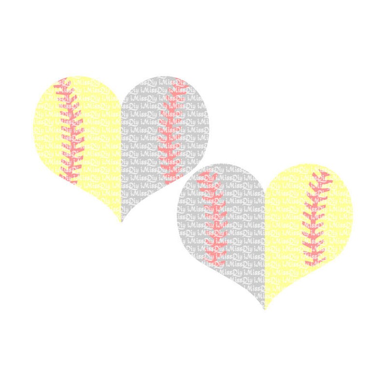 Love Baseball Softball Svg Mom Laces Half Sport Heart Split - Etsy