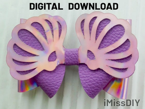 Seashell Bow Template SVG Sea Shells Svg Hair Bow Bundle Svg - Etsy