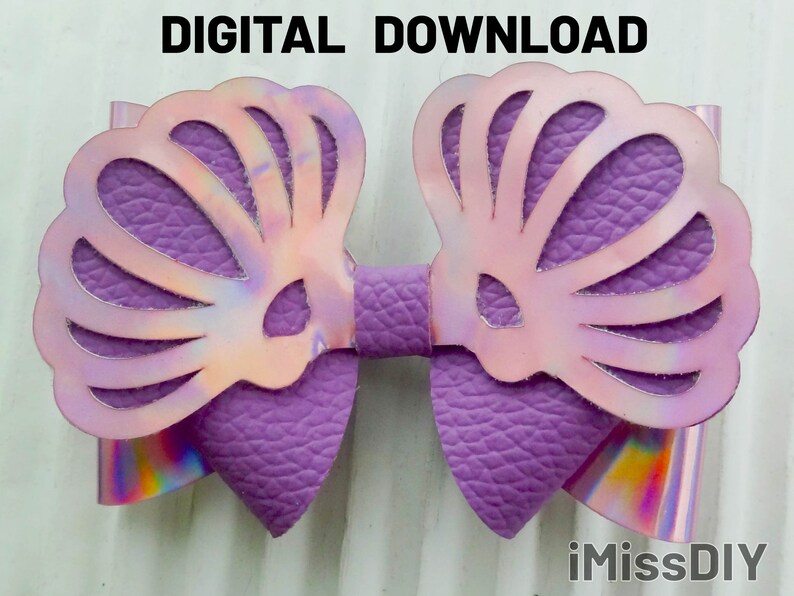 Seashell Bow Template SVG Sea Shells Svg Hair Bow Bundle Svg - Etsy