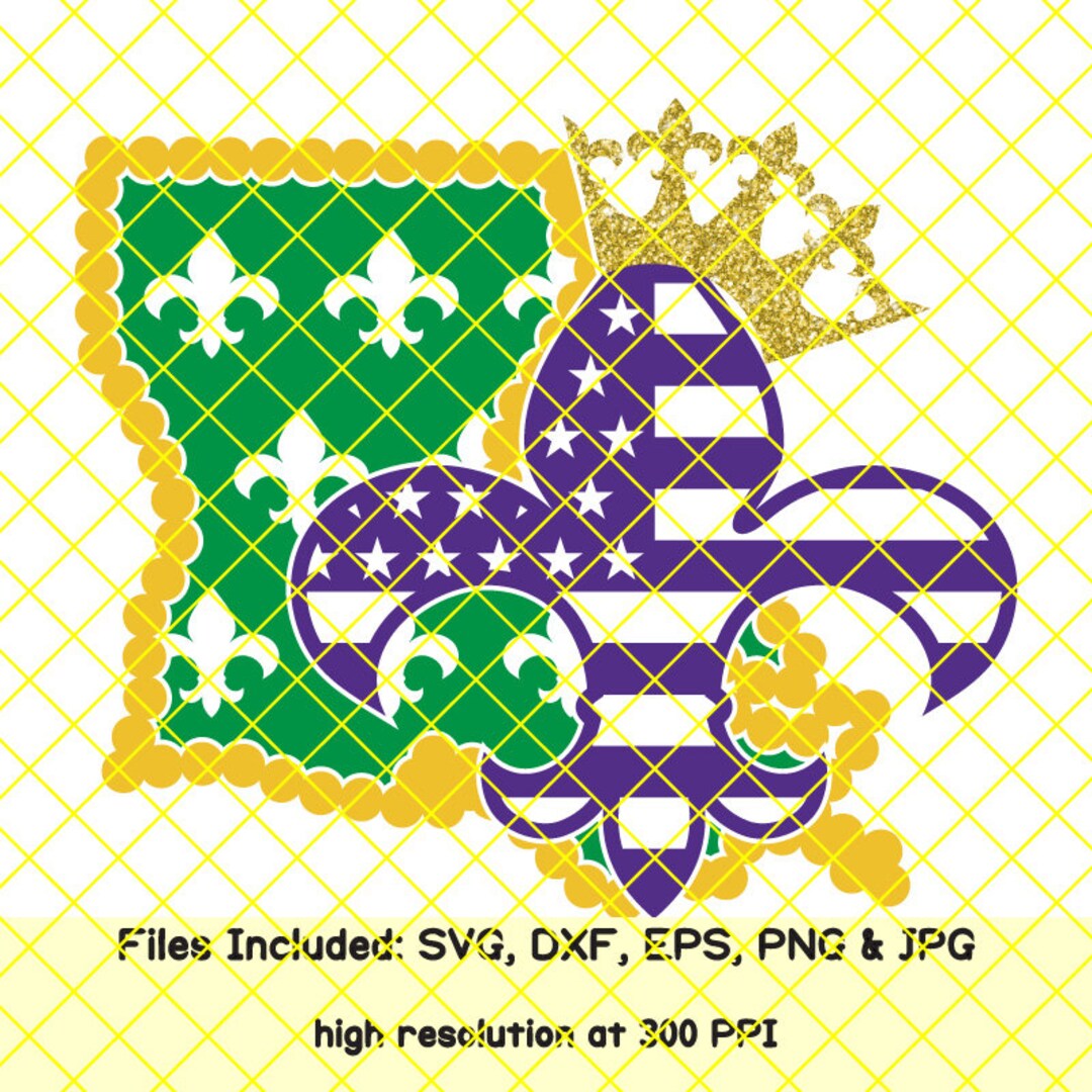 Mardi Gras Svg Louisiana Svg Crown Svg Fleur De Lis Svg Beads Monogram ...