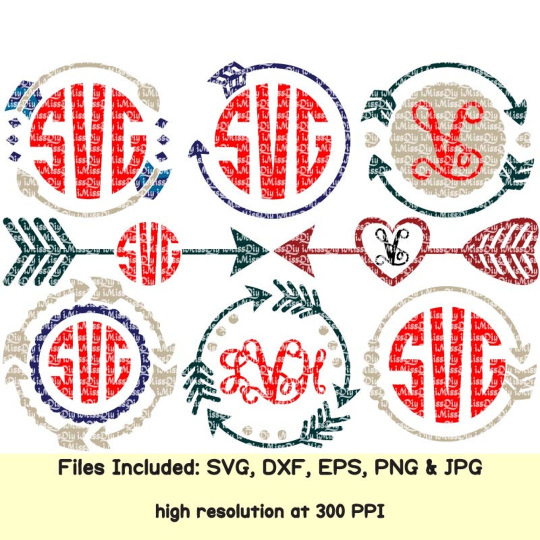 Arrow Svg Monogram Frame Svg Boho Indian Svg Bohemian Heart - Etsy Hong ...