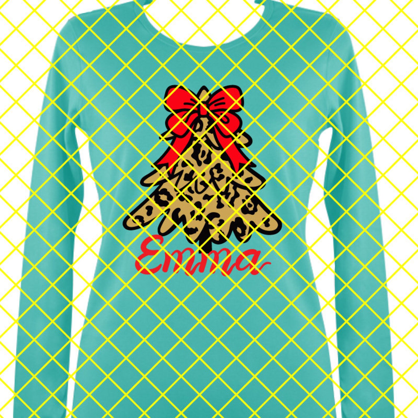 Christmas tree svg Girls christmas svg bow svg files for | Etsy