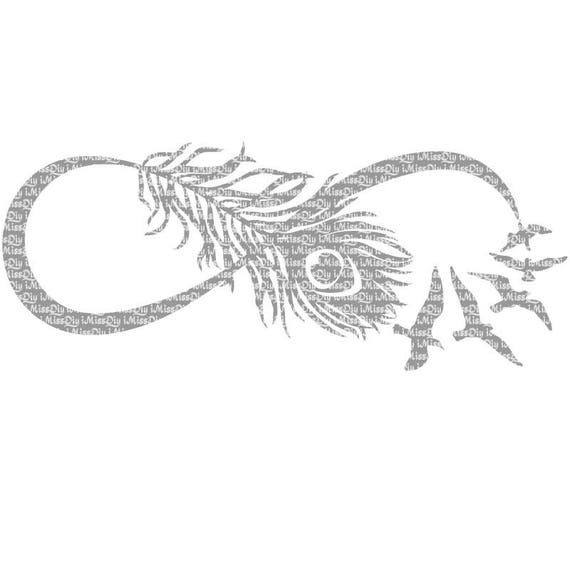 Infinity Symbol With Peacock Feather