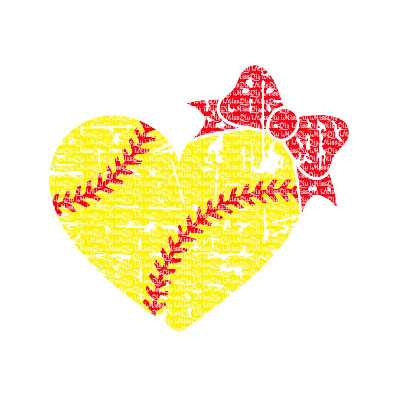 Distressed Softball Svg Heart Mom Svg Love Softball Svg Coach Laces Bow ...