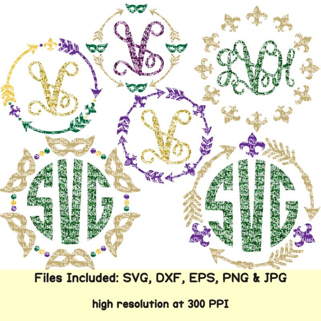 Mardi Gras Svg Mask Svg Fleur De Lis Svg Monogram Svg Beads Arrow Svg ...