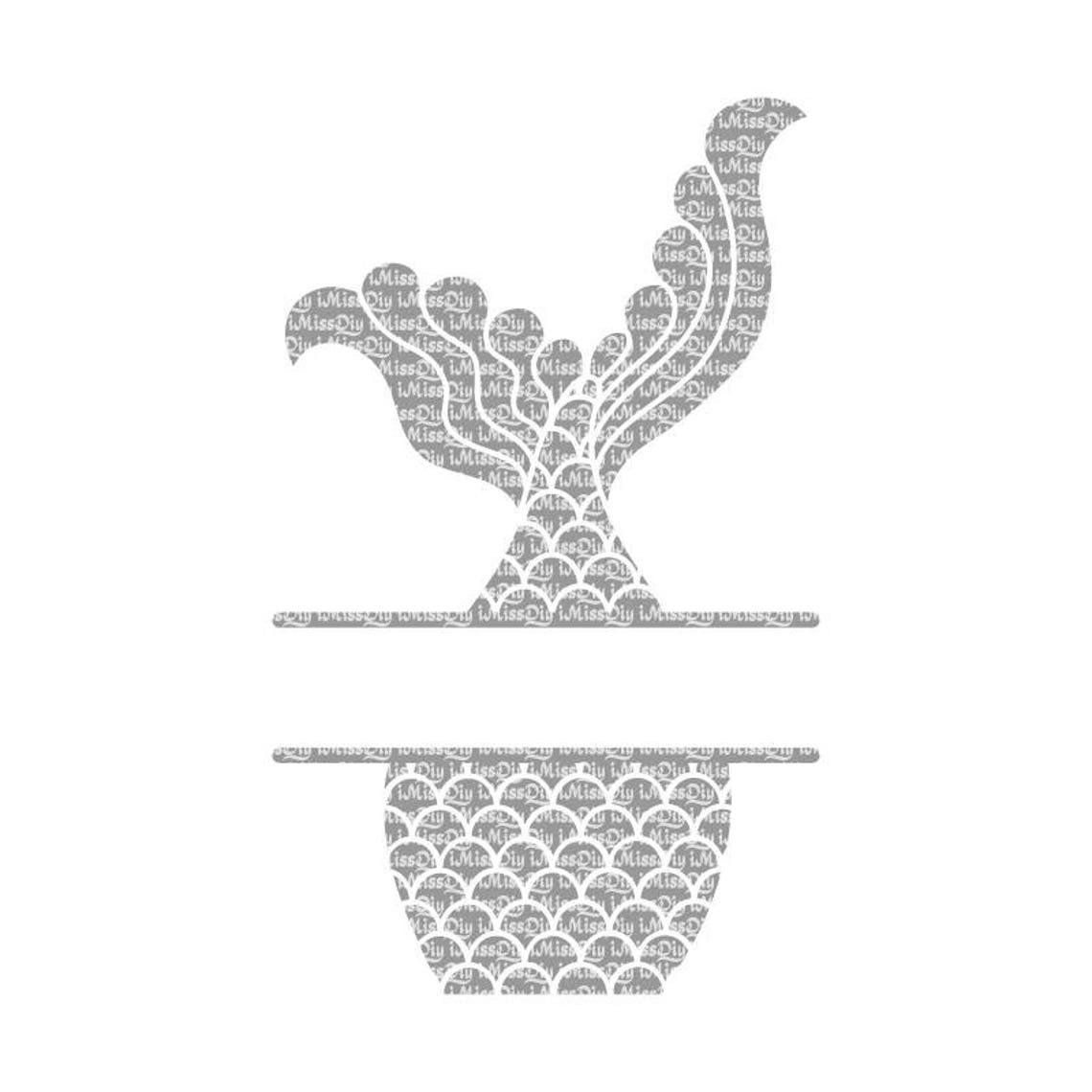 Split Monogram Svg Mermaid Tail Svg Under the Sea Life Svg - Etsy