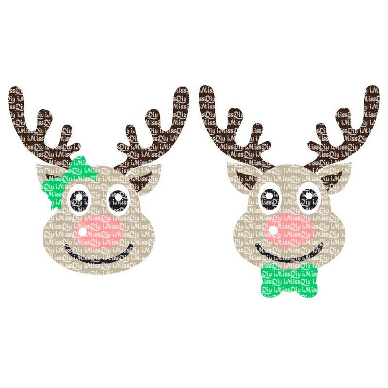 Christmas Reindeer Svg Deer Antler Cheer Bow Girl Boy Names | Etsy