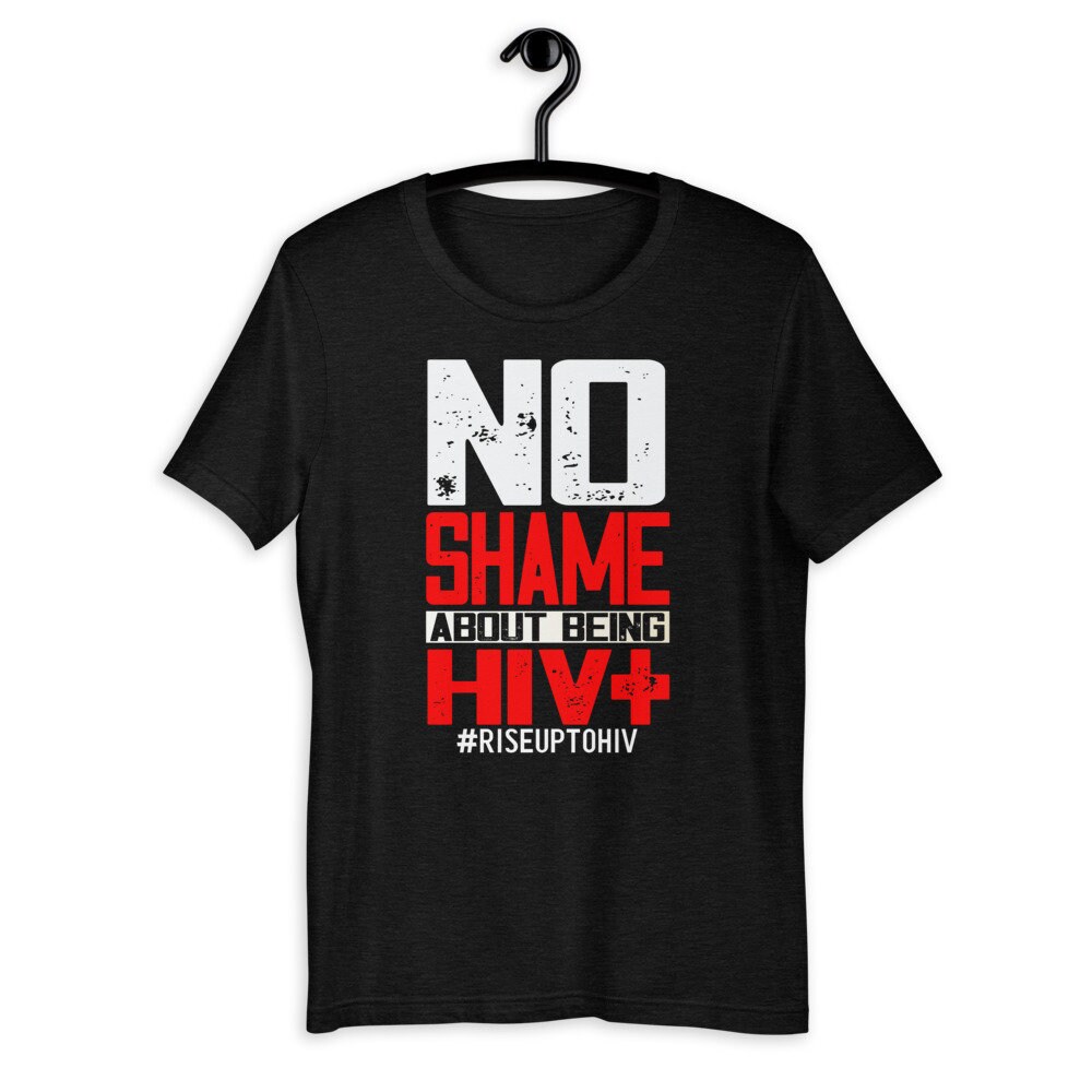 No Shame About HIV/AIDS Positive T-shirt, Awareness Red Ribbon, Immune ...