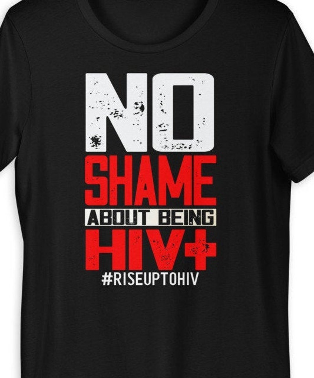No Shame About HIV/AIDS Positive T-shirt, Awareness Red Ribbon, Immune ...