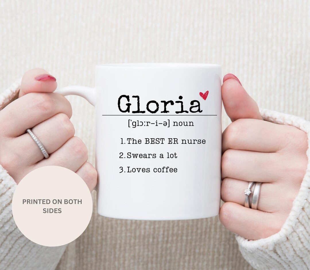Custom Name Definition Mug - ER Nurse Coworker Gift - Personalized Er ...