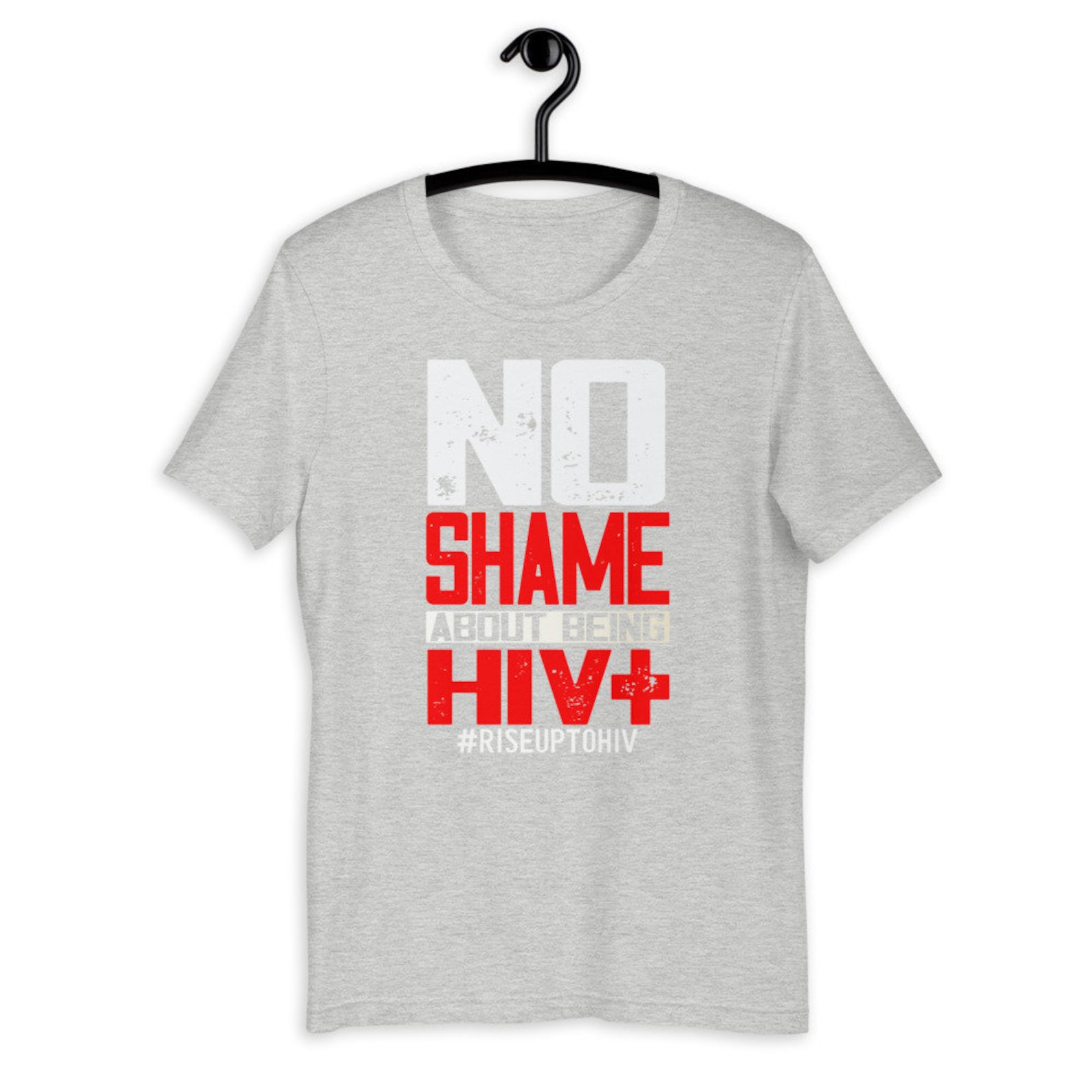No Shame About HIV/AIDS Positive T-shirt, Awareness Red Ribbon, Immune ...