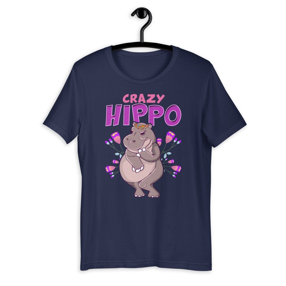 Crazy Hippo T-shirt, Cute Hippopotamus Shirt, Hippo Graphic Tee, Gift ...