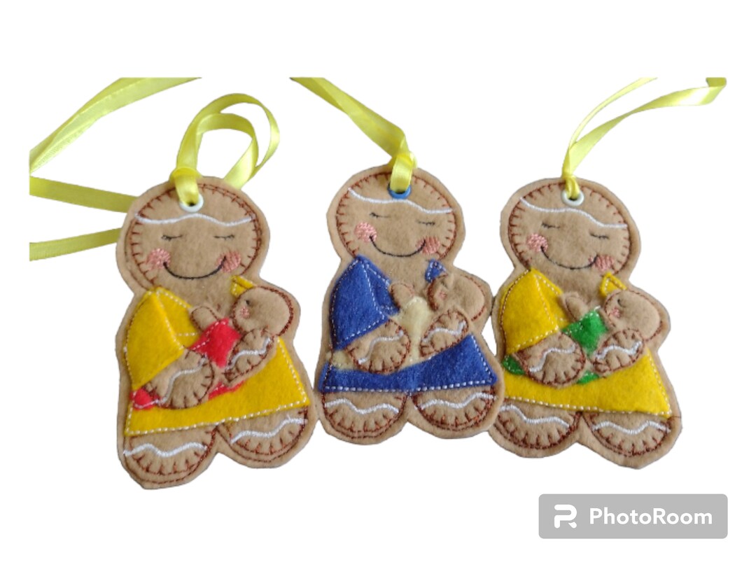 Cute Breastfeeding Mum Gingerbread Man Festive Tree Ornaments. Can ...