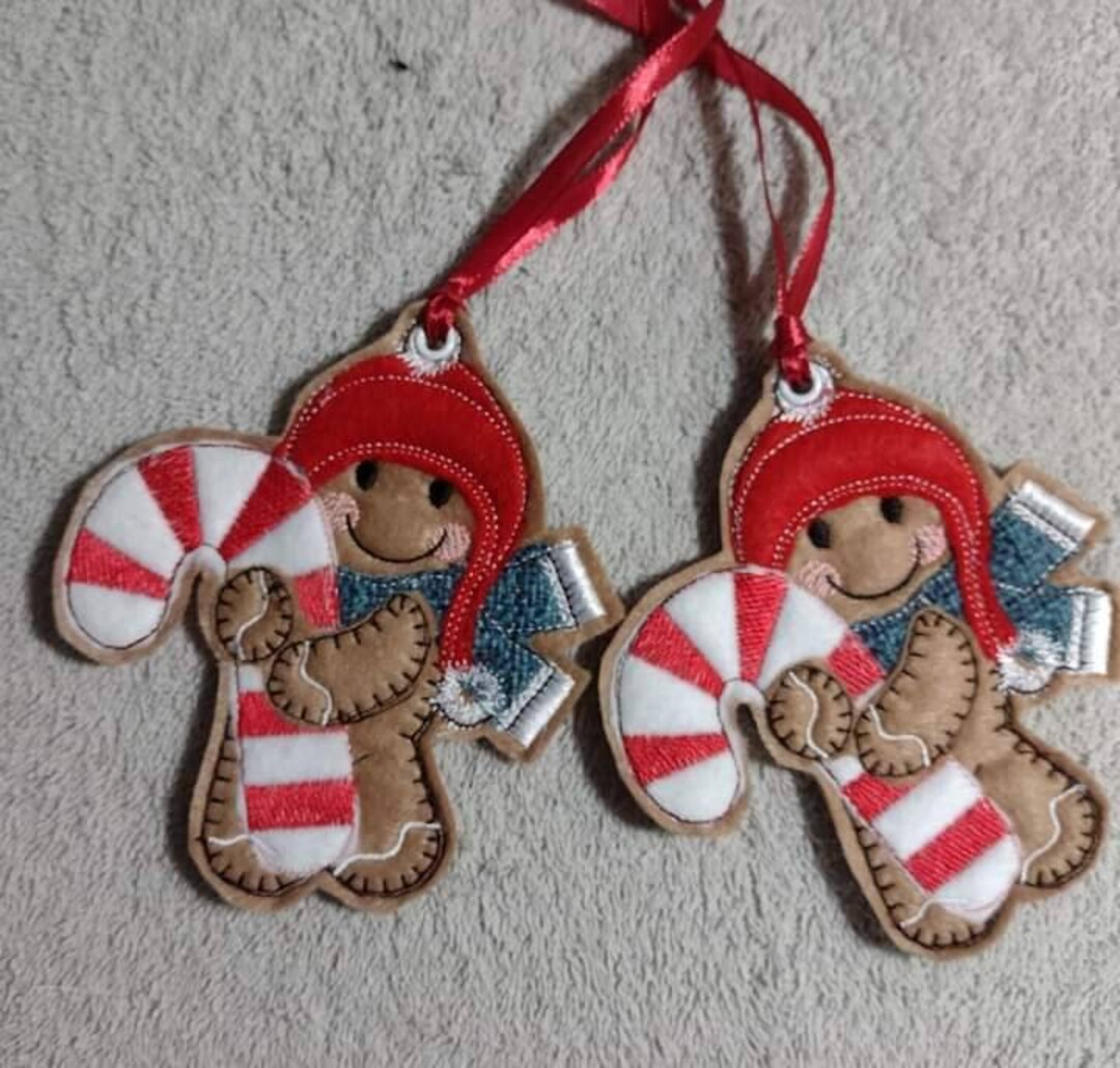 Cute Christmas Candy Cane Gingerbread Man Festive Tree - Etsy UK