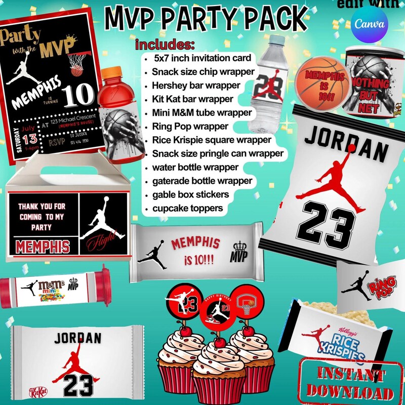 Jordan Party Decorations - Etsy
