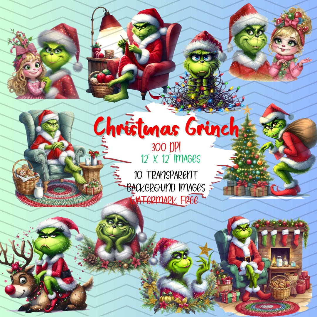 Grinch Sublimation, 300 DPI PNG Images, Transparent Background ...