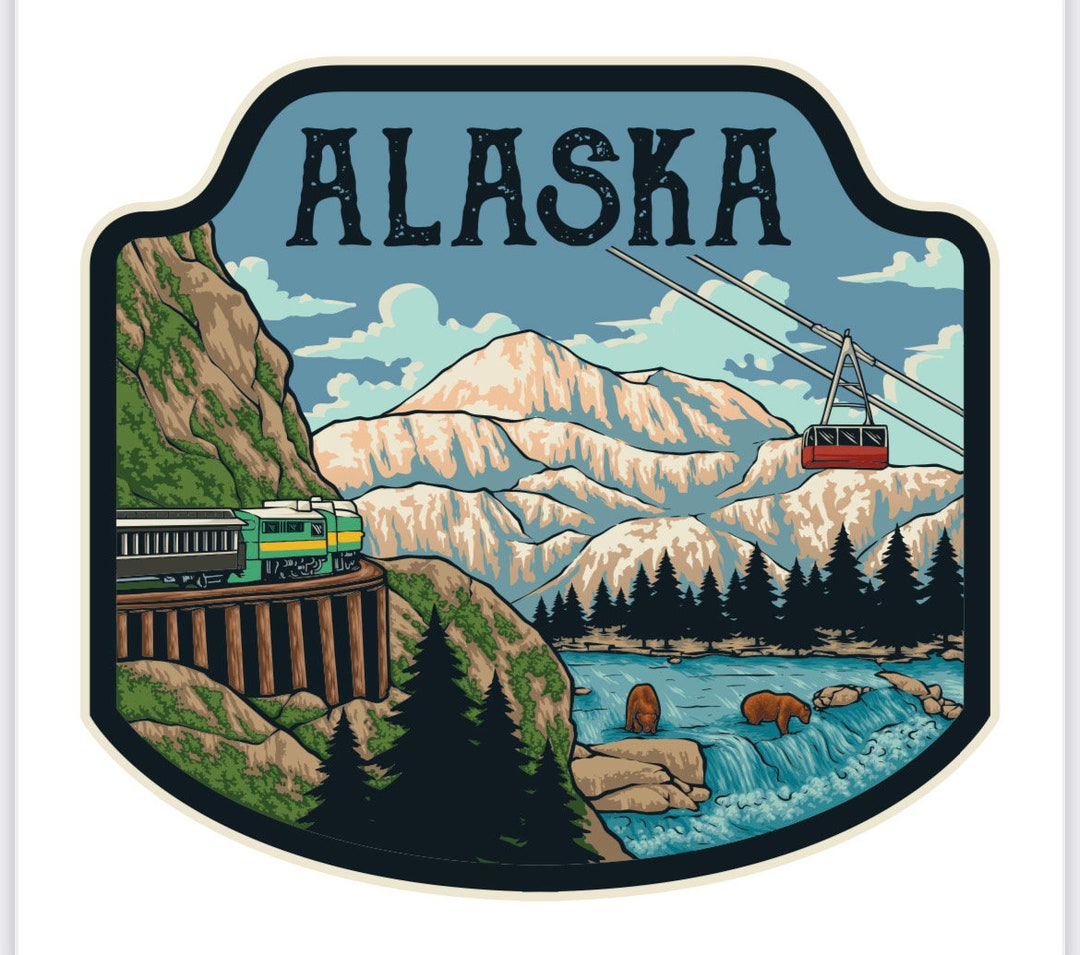 Destination Alaska Vinyl Sticker - Etsy