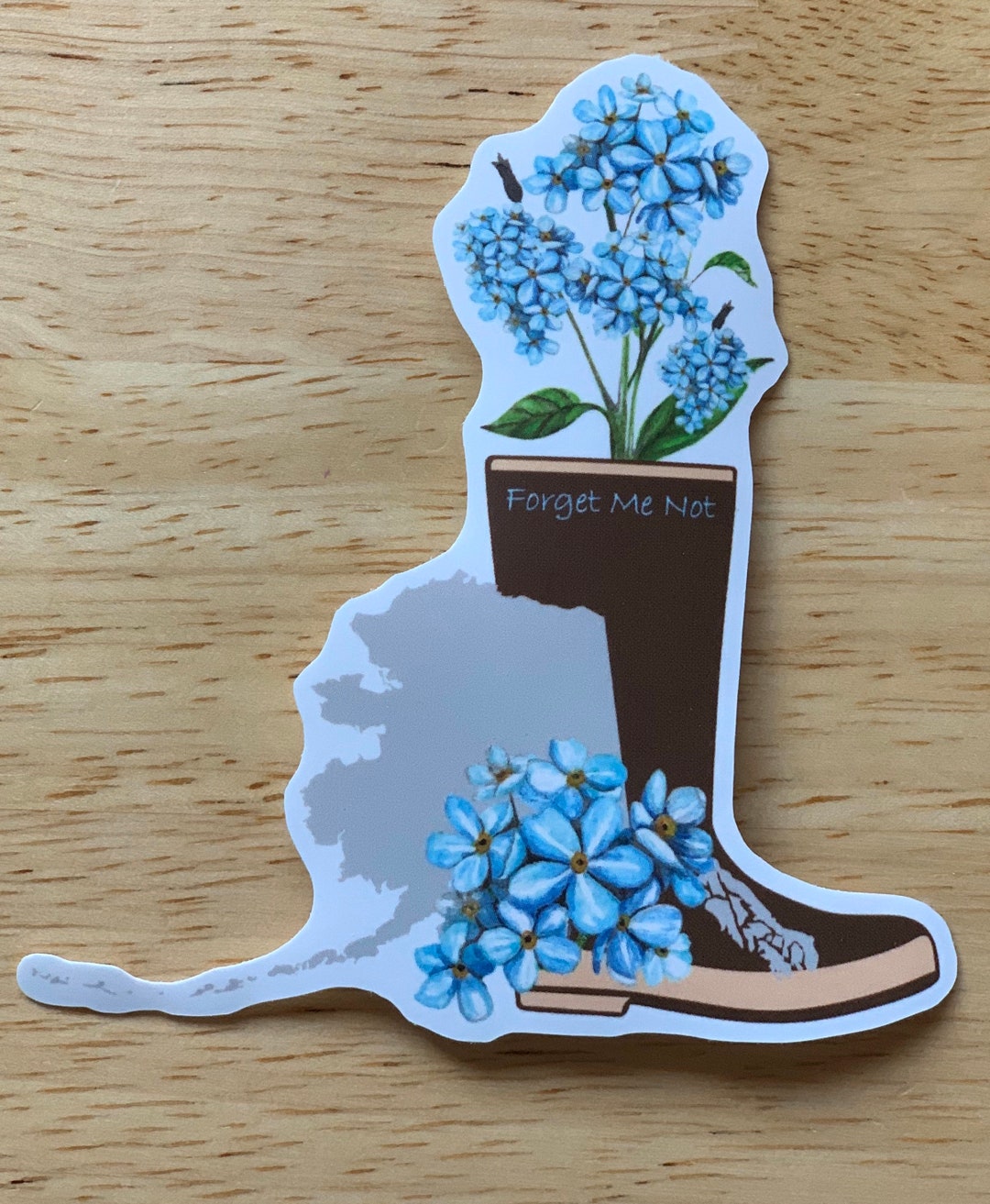RAIN BOOT and Forget Me Nots Alaska Vinyl Sticker - Etsy
