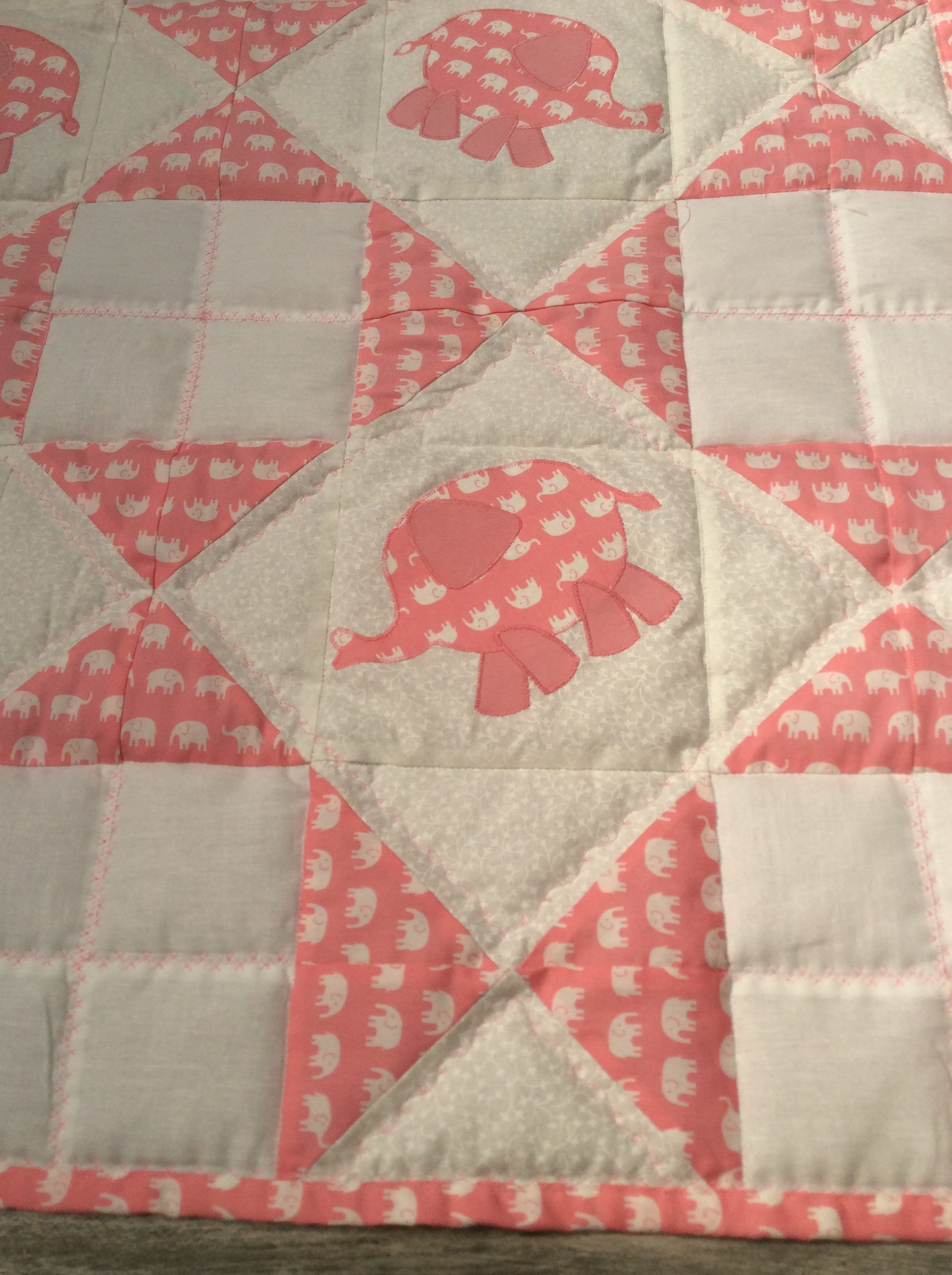 Baby Patchwork Quilt Pink Elephants - Etsy