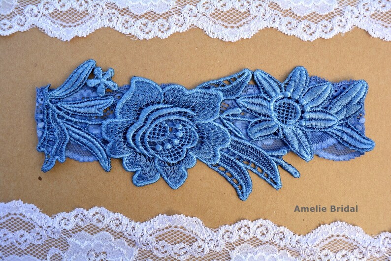 Something Blue Garter Blue Lace Garter Set Blue Wedding Gift - Etsy