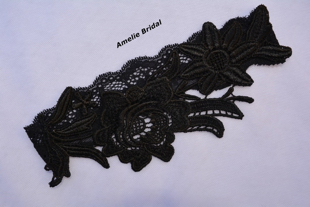 Black Lace Sexy Wedding Garter Set for Bride Black Gothic - Etsy