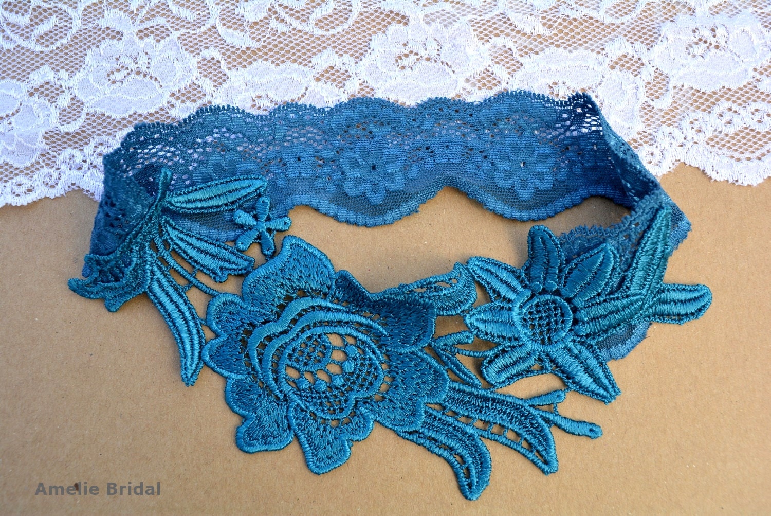 Teal Blue Lace Lingerie & Garters Wedding Garters For Brides | Etsy