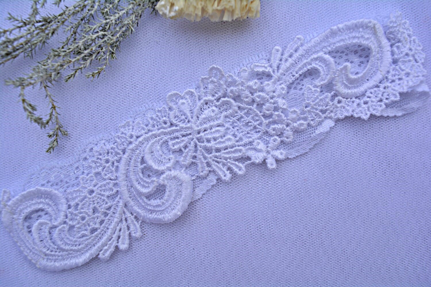 White Garter Bridal Garter Set Belt White, Wedding Garter Set Venice ...