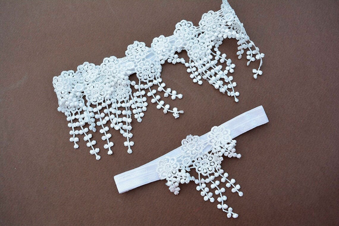 White Garter Set Bridal Garter White Unique Wedding Garter - Etsy